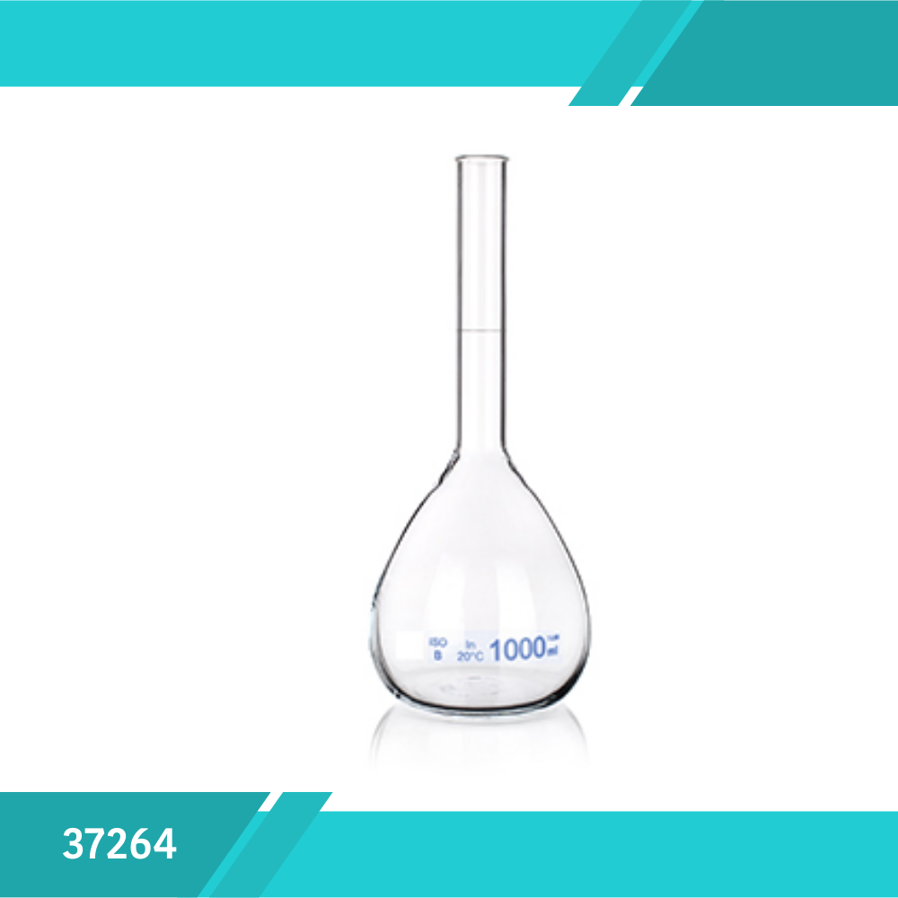 Marca Matraz Aforado Volumétrico C/Tapón de Vidrio 1000ML CJ1 – Todo Medica